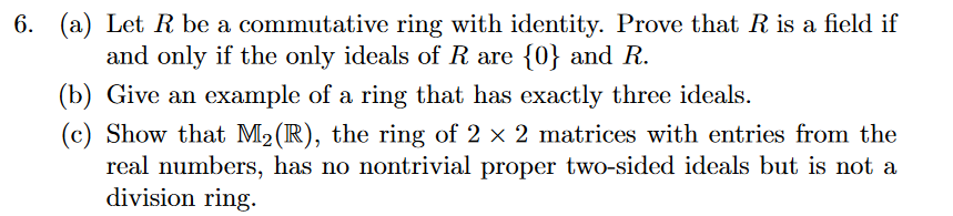 Solved A Let R Be A Commutative Ring With Identity Prove