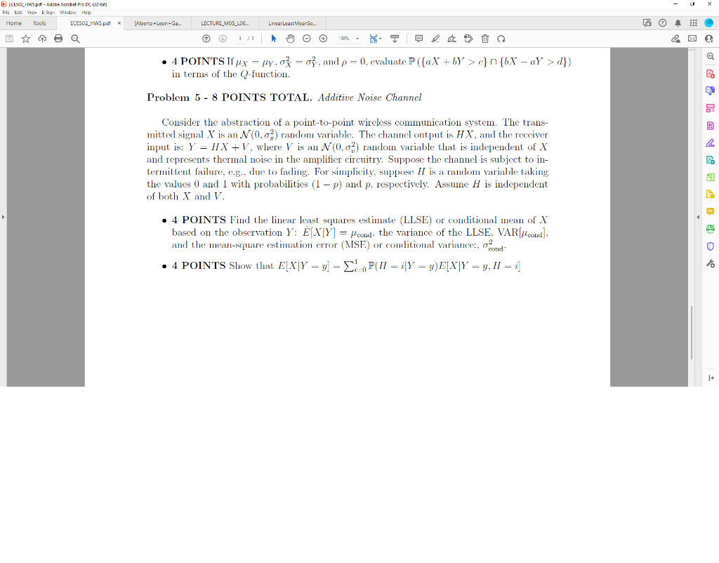 - 4 POINTS If μX=μY,σX2=σY2, and ρ=0, evaluate | Chegg.com