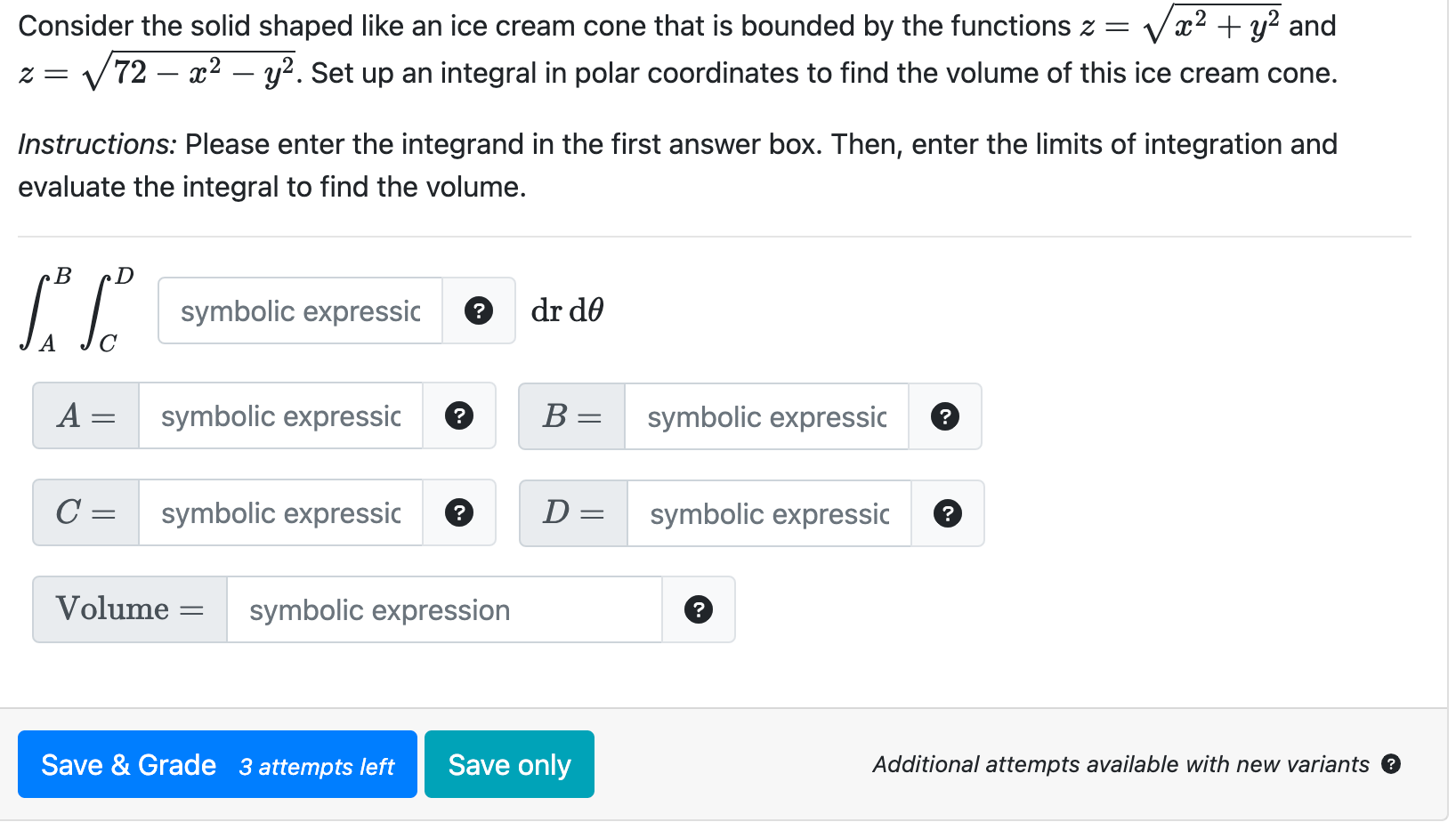 Solved Consider the solid shaped like an ice cream cone that | Chegg.com