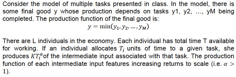 Solved Consider the model of multiple tasks presented in | Chegg.com