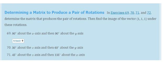 Solved Determining a Matrix to Produce a Pair of Rotations | Chegg.com