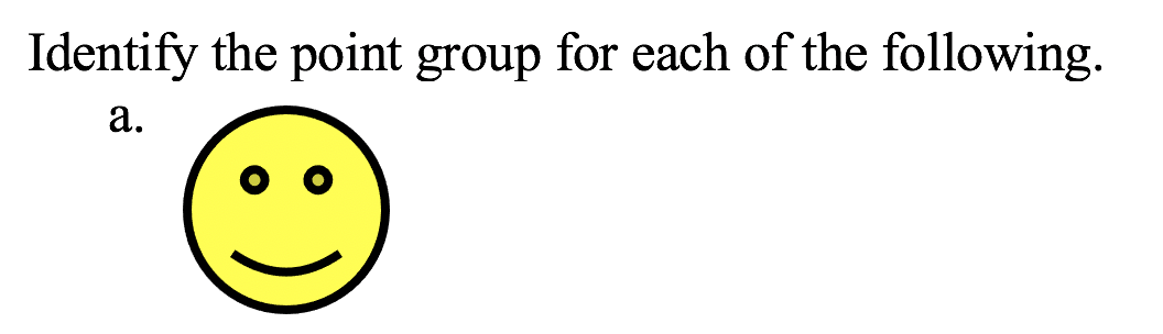 Solved Identify the point group for each of the following. | Chegg.com