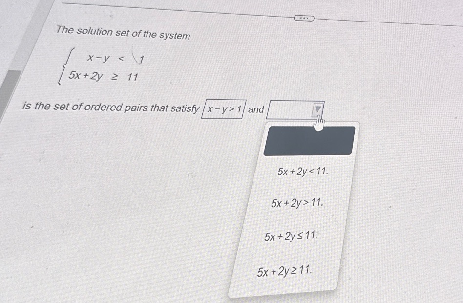 Solved The solution set of the systemx-y