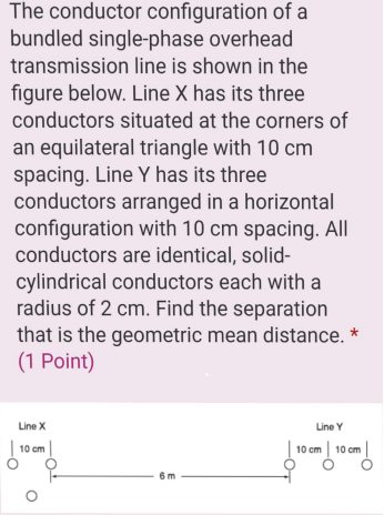 Solved The conductor configuration of a bundled single-phase | Chegg.com