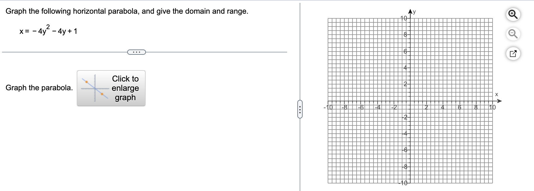 Solved Graph the following horizontal parabola, and give the | Chegg.com