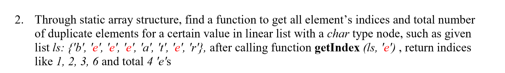 Solved Through static array structure, find a function to | Chegg.com