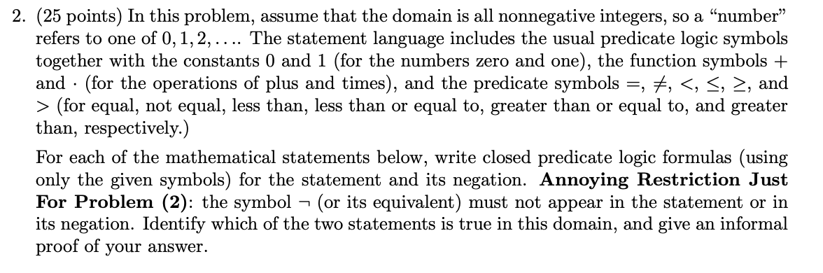 Solved 2. (25 points) In this problem, assume that the | Chegg.com
