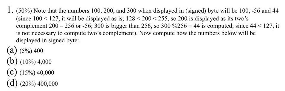 (50%) ﻿Note that the numbers 100,200 , ﻿and 300 ﻿when | Chegg.com