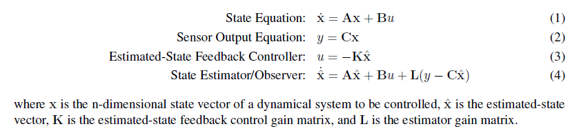 State Equation: * = Ax+Bu Sensor Output Equation: y = | Chegg.com