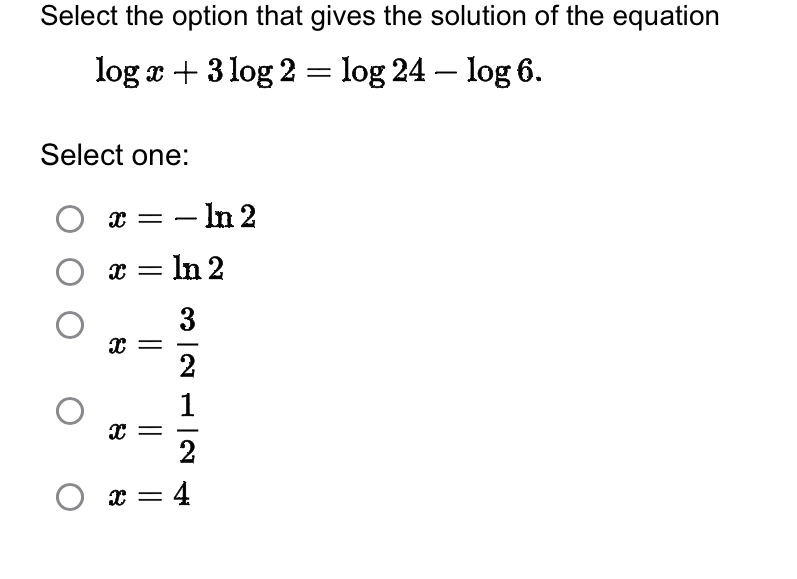 Solved Select the option that gives the solution of the | Chegg.com