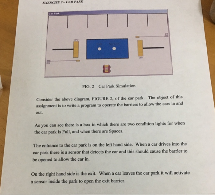 Solved EXERCISE 2-CAR PARK FIG. 2 Car Park Simulation | Chegg.com