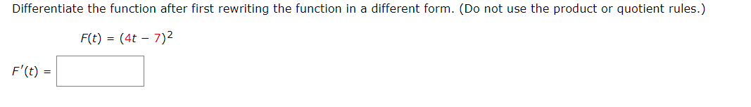 Solved Differentiate the function after first rewriting the | Chegg.com