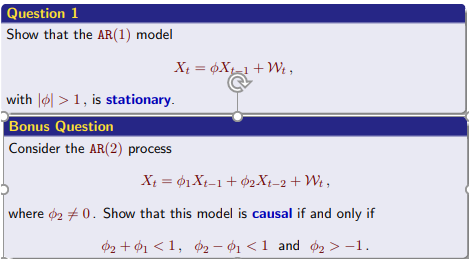 Solved Question 1 Show that the AR(1) model Xt = X-1 +Wt, | Chegg.com