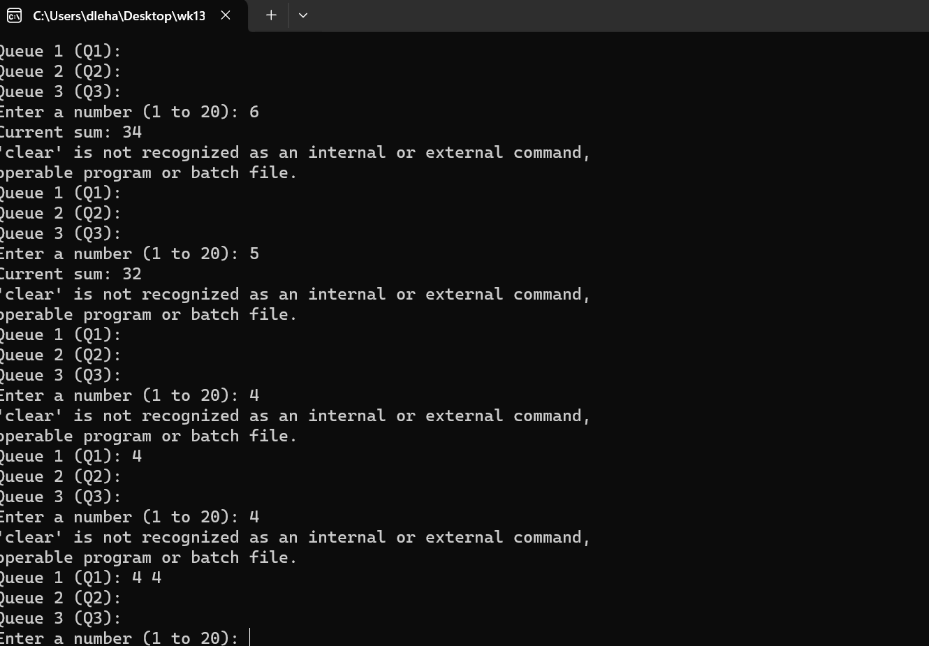 Solved THE CODE IS NOT GOING TO THE NEXT QUEUE, ONLY STAYING | Chegg.com