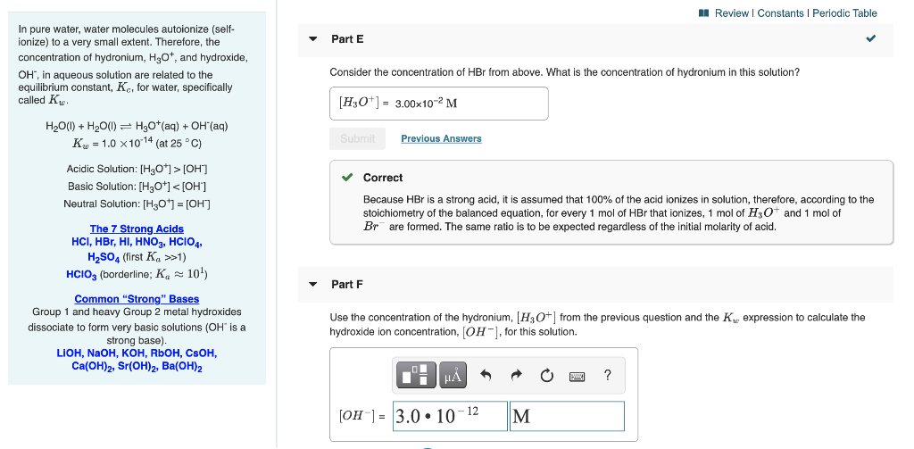 Solved Review | Constants 1 Periodic Table Part E In pure | Chegg.com