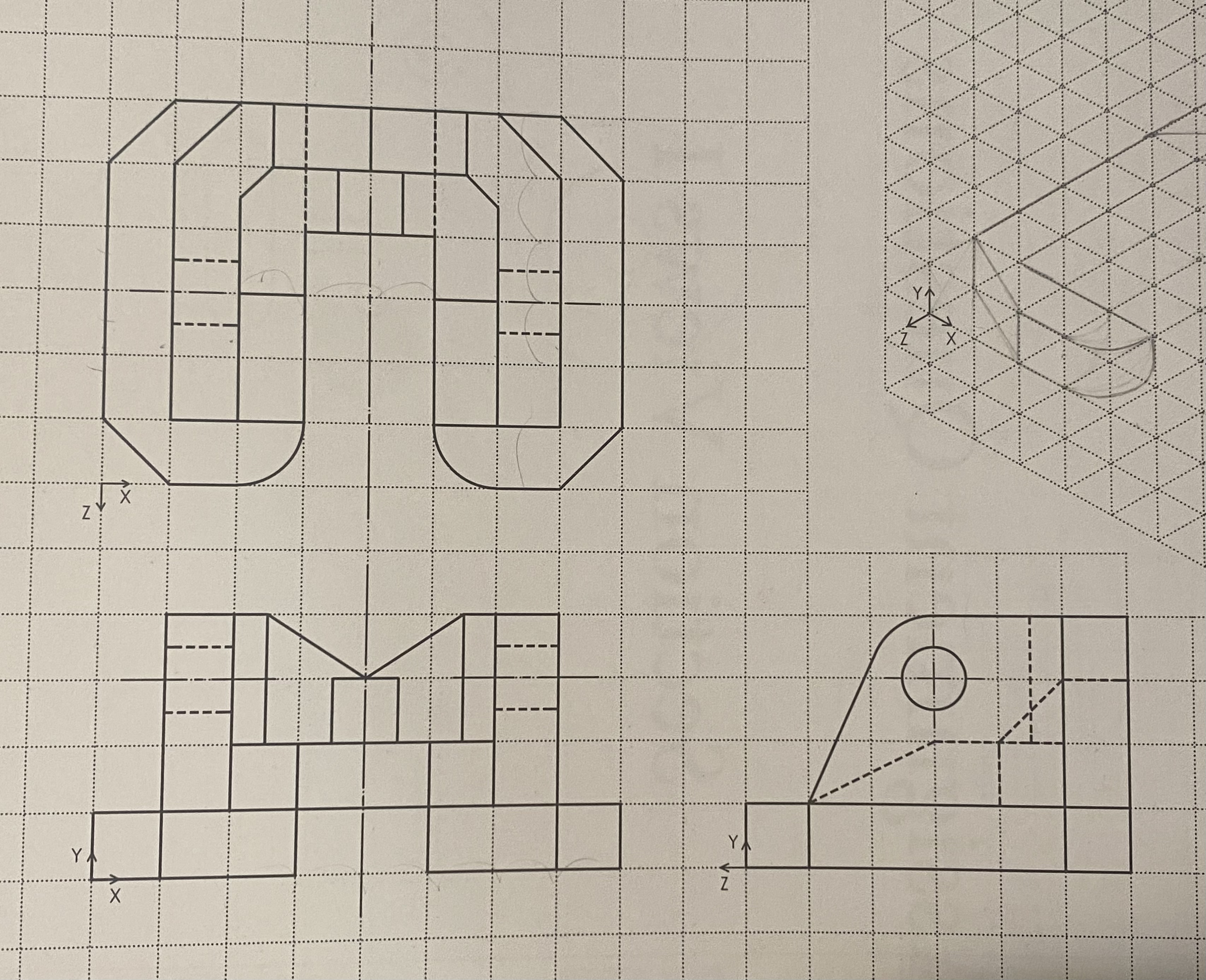 GIVEN THE ORTHOGRAPHIC VIEWS, SKETCH THE ISOMETRIC | Chegg.com