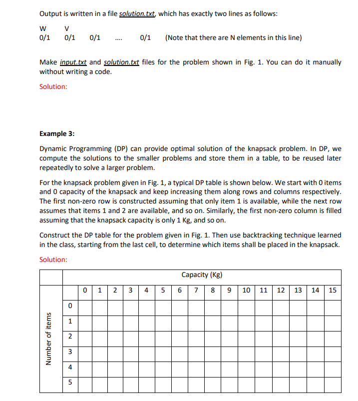 Solved Knapsack Problem Example 1: In Fig. 1, which boxes | Chegg.com