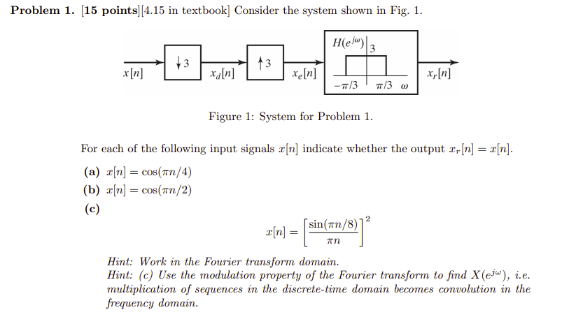 Solved Problem 1. [15 points][4.15 in textbook] Consider the | Chegg.com