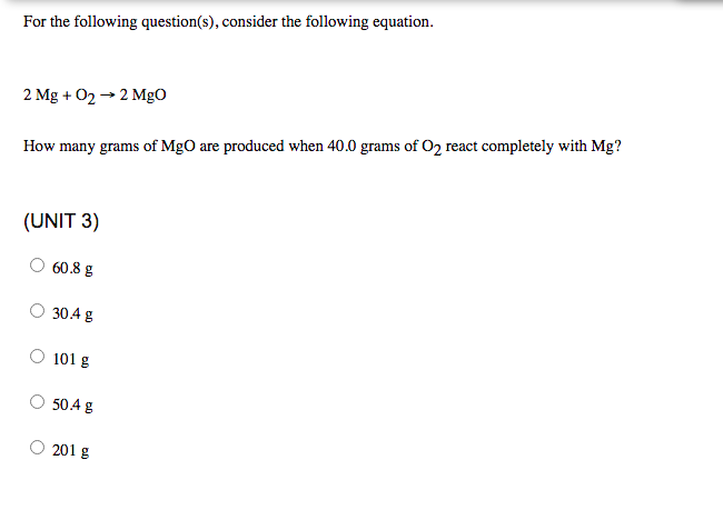 Solved For the following question(s), consider the following | Chegg.com
