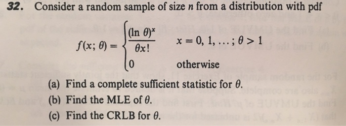 Solved Consider a random sample of size n from a | Chegg.com