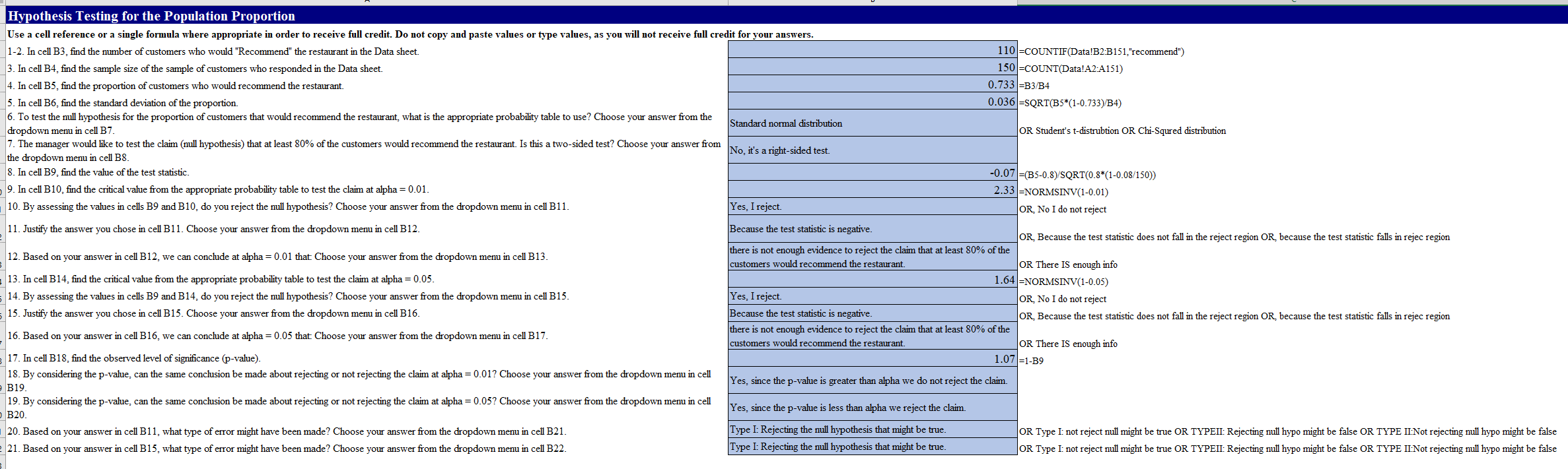 Solved Please let me know if I did my formulas correct | Chegg.com