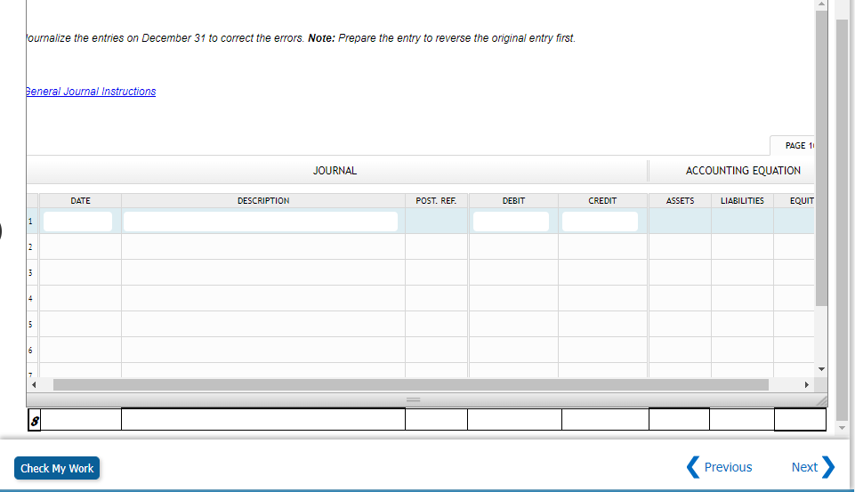 Solved The following errors took place in journalizing and | Chegg.com