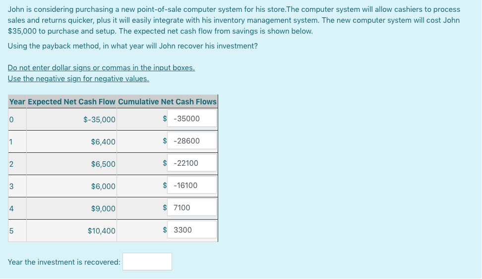 Solved John is considering purchasing a new point-of-sale | Chegg.com