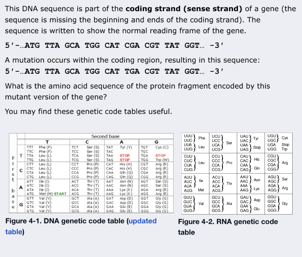 Solved This DNA sequence is part of the coding strand (sense | Chegg.com
