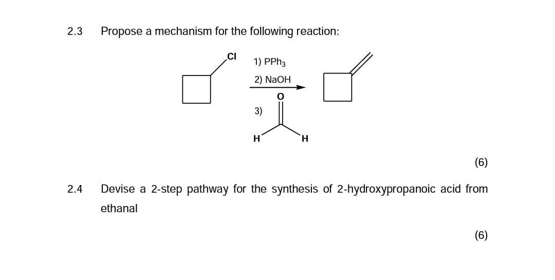 Solved 2.3 Propose a mechanism for the following reaction: | Chegg.com