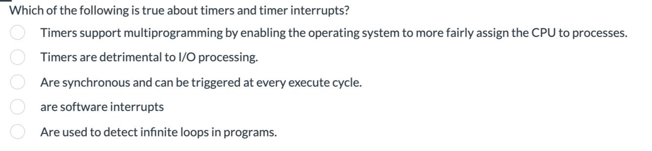 Solved Which of the following is true about timers and timer | Chegg.com