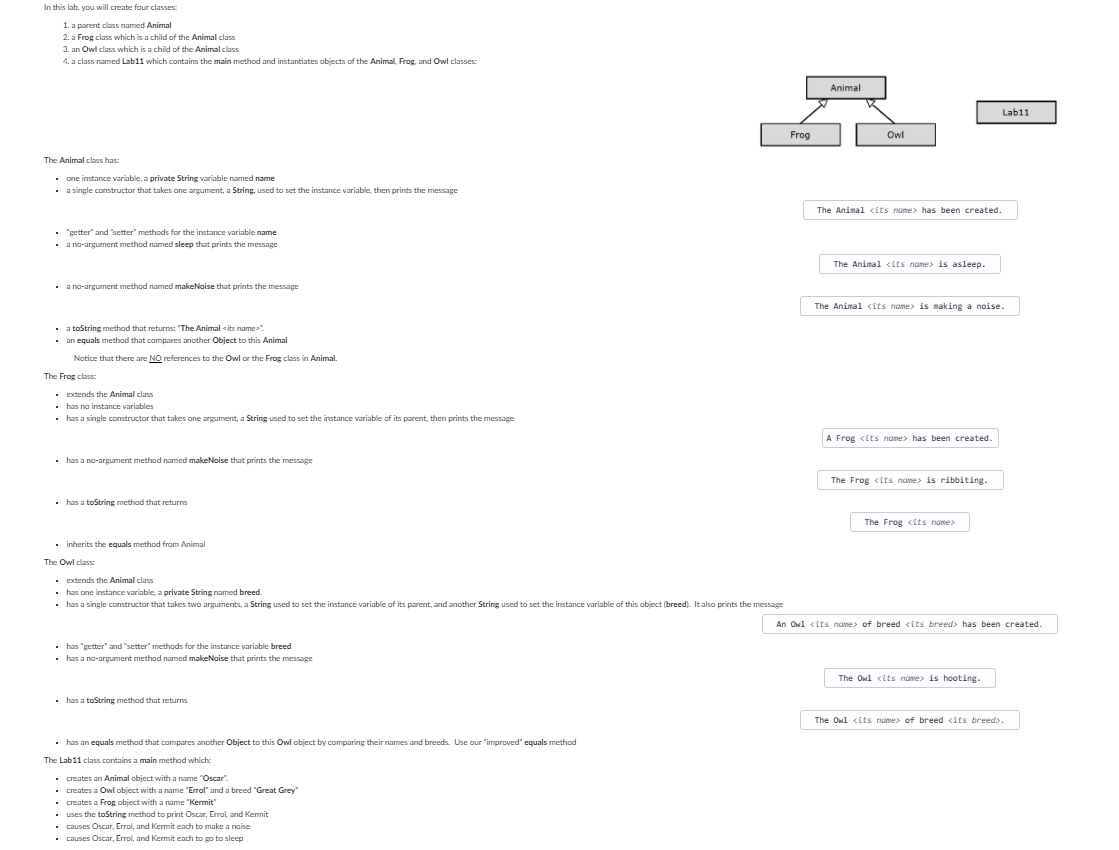 Solved In this lab, you will create four classes 1. a parent | Chegg.com