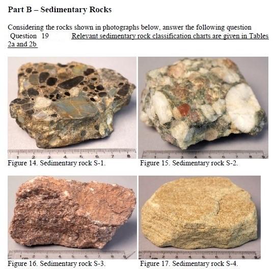 Solved Part B - Sedimentary Rocks Considering the rocks | Chegg.com