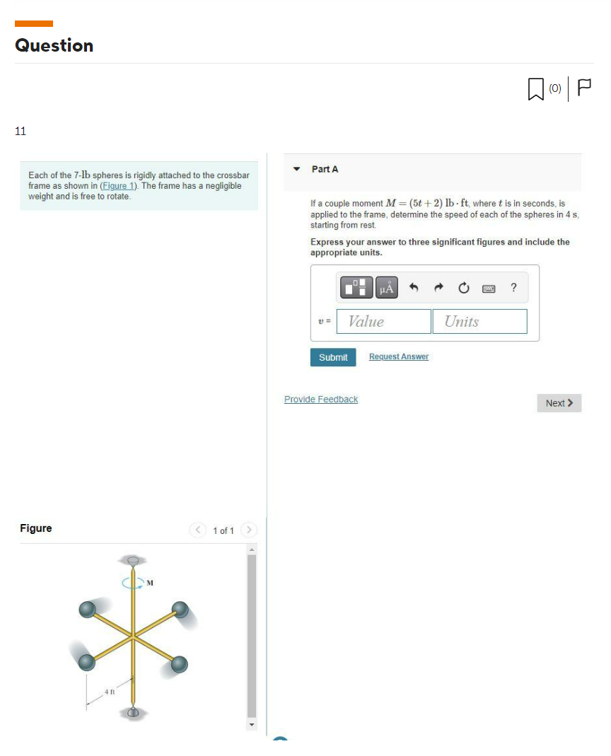 Solved Each of the 7-lb spheres is rigidly attached to the | Chegg.com