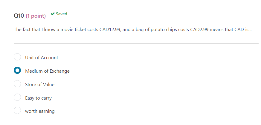 Solved The fact that I know a movie ticket costs CAD12.99, | Chegg.com
