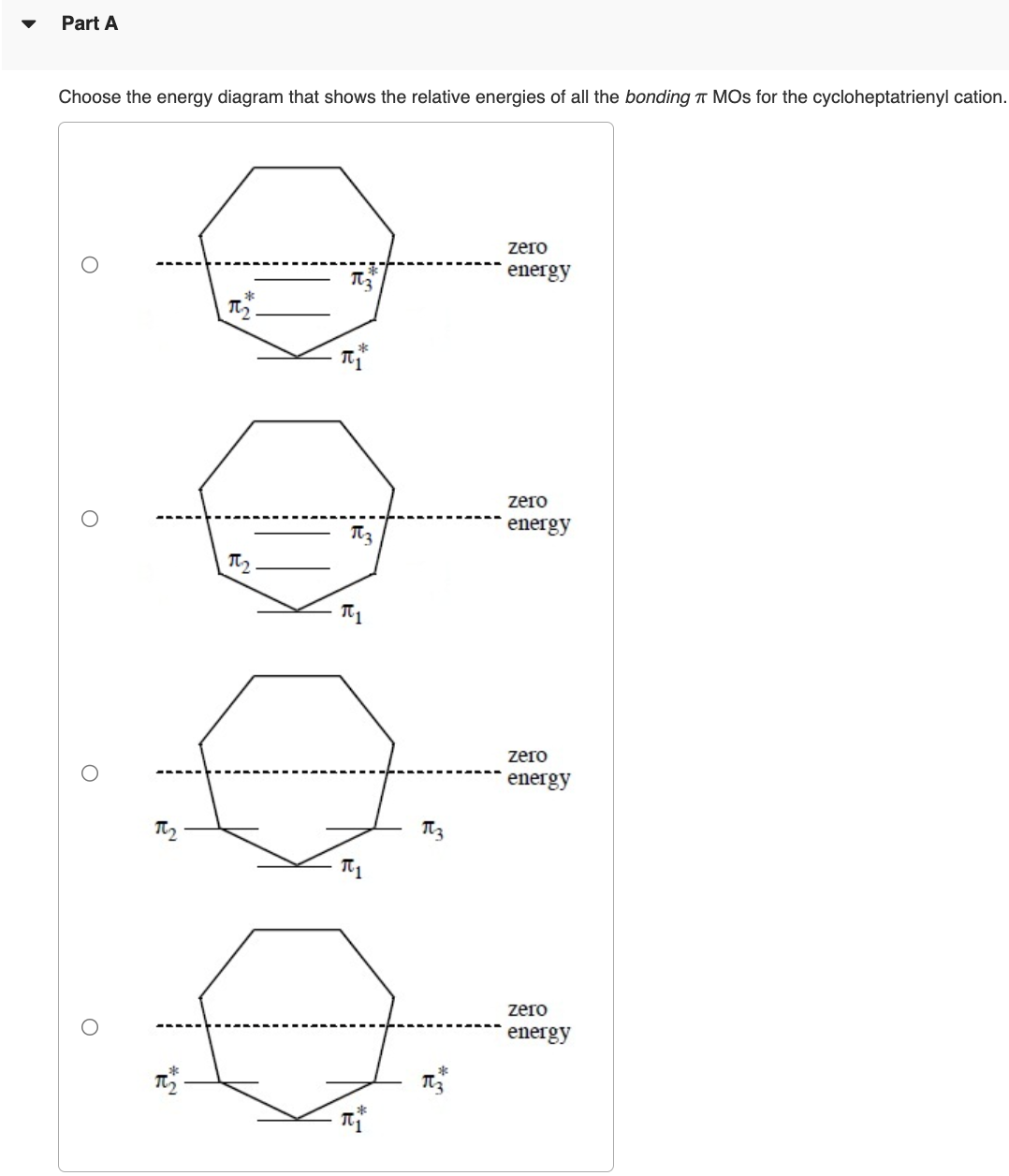 Solved Choose the energy diagram that shows the relative | Chegg.com