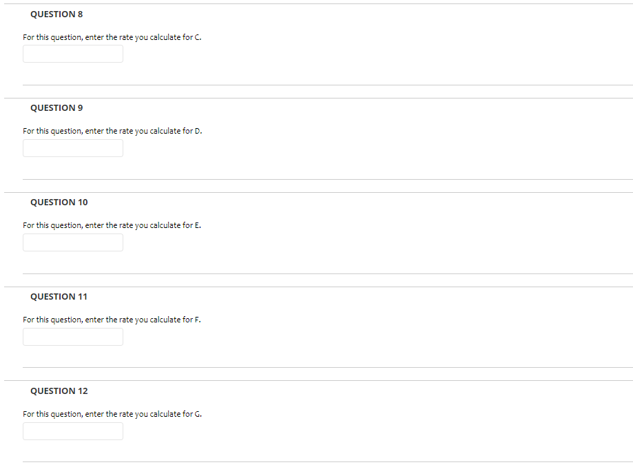 For the following eight questions: this question, | Chegg.com