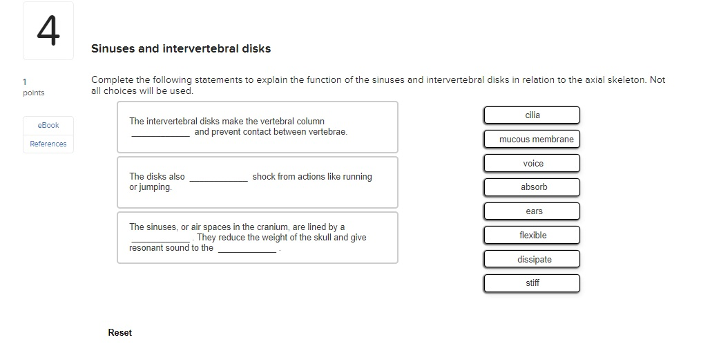 Solved 4 Sinuses and intervertebral disks 1 Complete the | Chegg.com