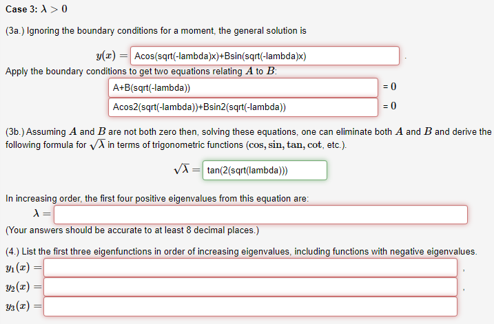 Solved (1 point) In this problem we find the eigenfunctions | Chegg.com