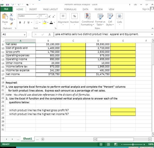Solved FILE HOME INSERT PAGE LAYOUT FORMULAS DATA REVIEW | Chegg.com