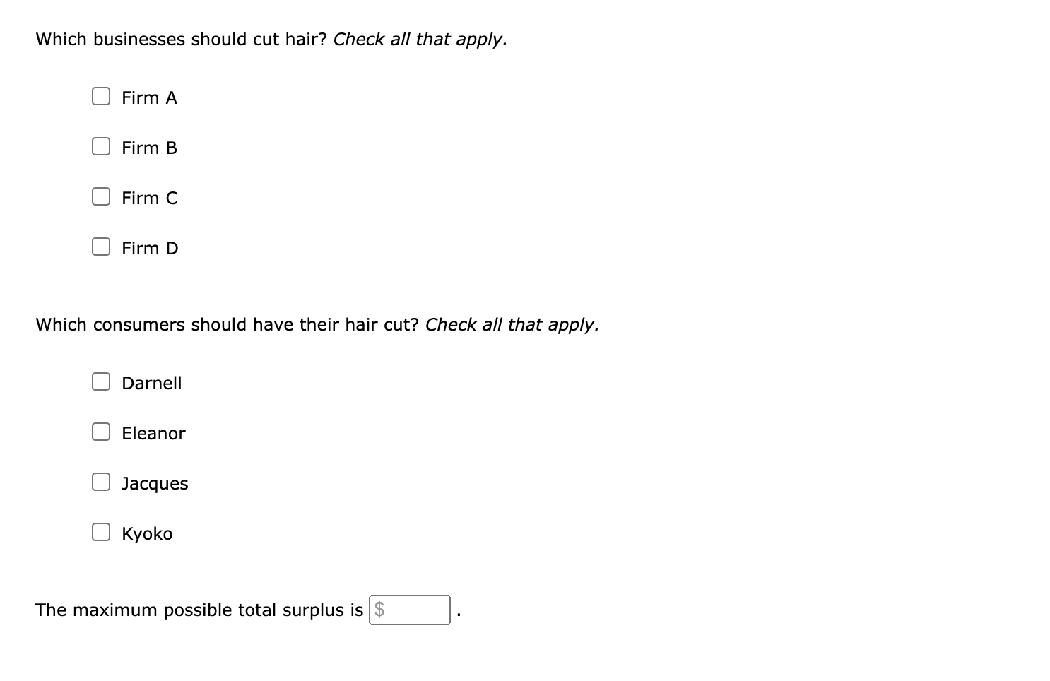 Solved 8. Problems and Applications Q8 Four consumers are | Chegg.com Solved 8. Problems and Applications Q8 Four consumers are | Chegg.com