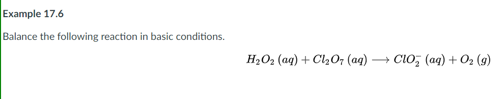 Solved Example 17.6 Balance the following reaction in basic | Chegg.com