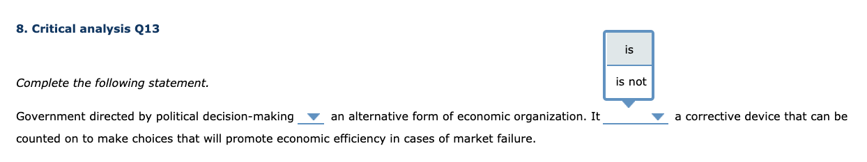 Solved 8. Critical analysis Q13 is Complete the following | Chegg.com