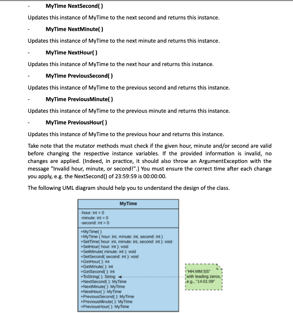 Solved In this practical task, you need to implement a class | Chegg.com