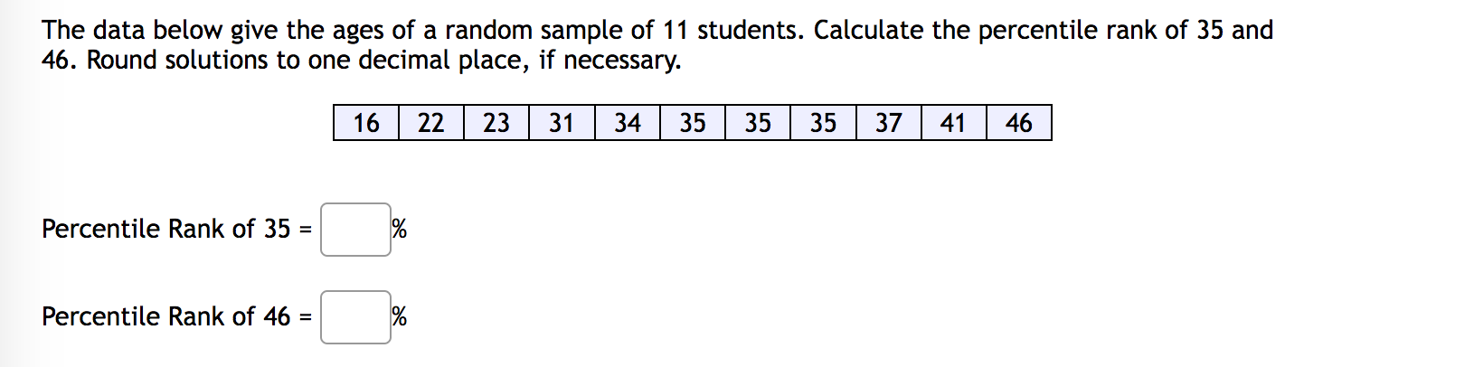 Solved The data below give the ages of a random sample of 11 | Chegg.com