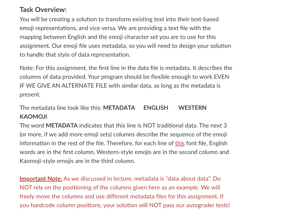Solved For this program, you'll be implementing a text | Chegg.com