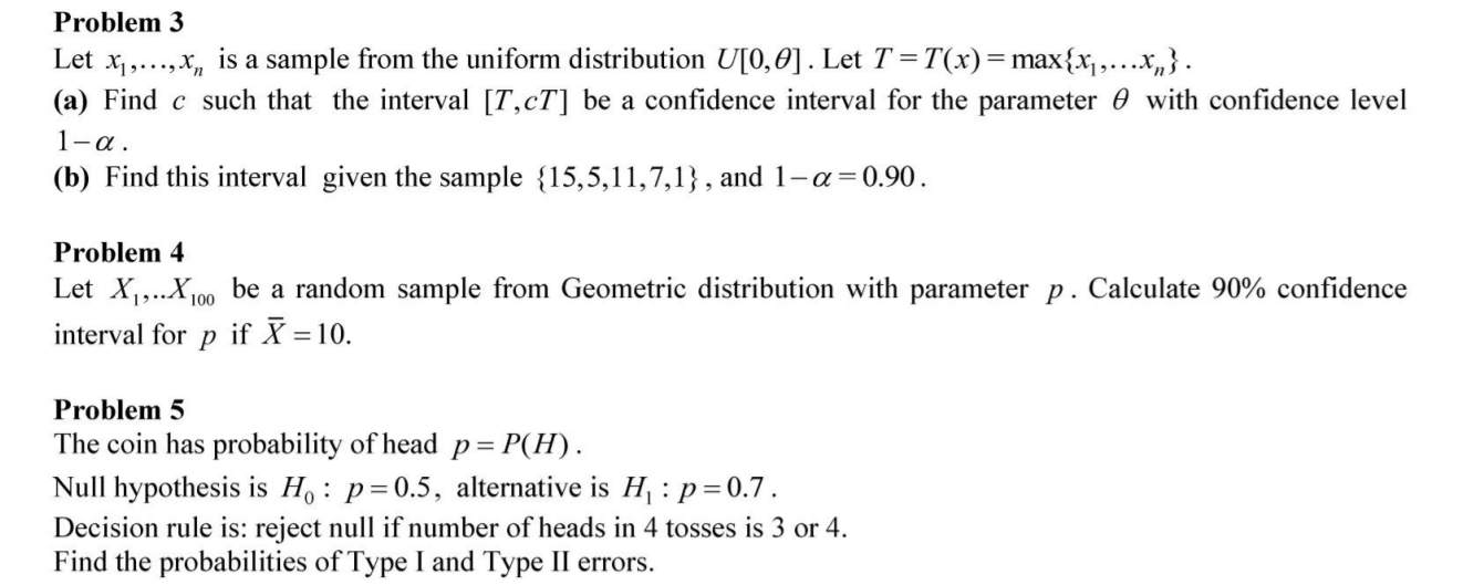 Solved = Problem 3 Let X,...,.x, is a sample from the | Chegg.com