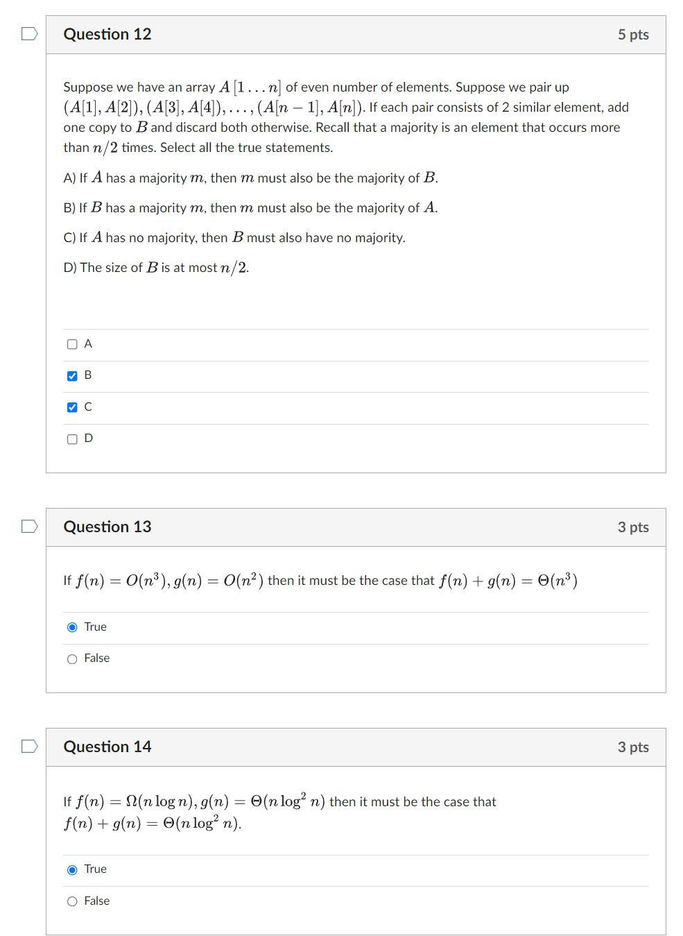 Solved Question 12 5 pts Suppose we have an array A [1...n) | Chegg.com