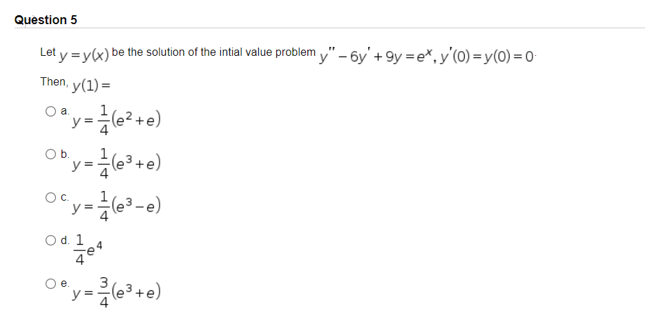 Let y=y(x) be the solution of the intial value | Chegg.com