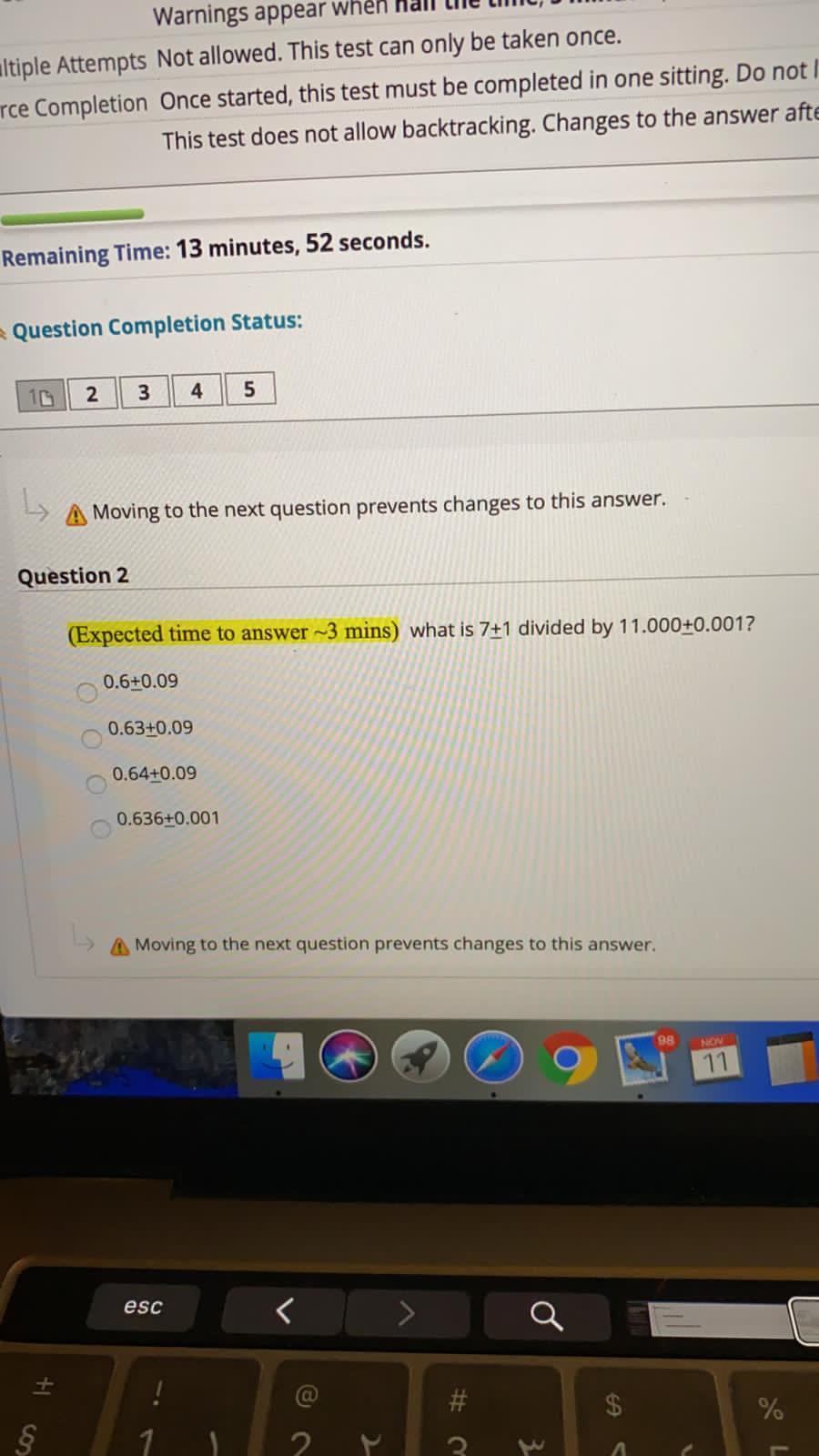 Solved Warnings appear whe ultiple Attempts Not allowed. | Chegg.com