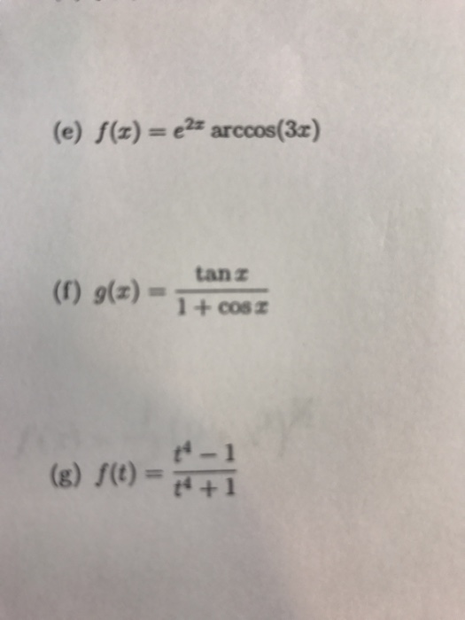 Solved Calculate the derivatives. F (x) = e^2x arccos (3x) | Chegg.com